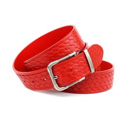 Anthoni Crown Damen Lederg&uuml;rtel, rot, Gr. 80, Rindsleder, G&uuml;rtel