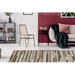 Fellteppich Kayoom, B:80cm H:8mm L:150cm, beige, Leder, Teppiche, "Lavish 110", Patchwork-echtes Leder-Fell, Wohnzimmer