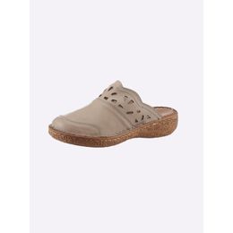 Casual Looks Damen Clog, Gr. 36, beige, Glattleder, Schuhe