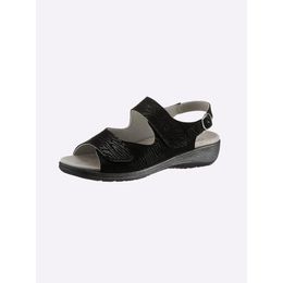 Classic Basics Damen Sandalette, Gr. 38, schwarz, Glattleder, Schuhe