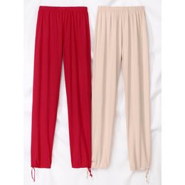 Classic Basics Damen Jerseyhose, beige, Gr. 23, unifarben, 100% Baumwolle, Hosen