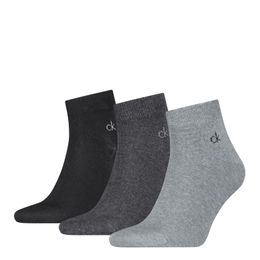 Calvin Klein Herren Kurzsocken "CK MEN QUARTER", Gr. 43grau melange, Baumwollmischung, Socken, Rippenb&uuml;ndchen, Cotton-Mix, elastisch