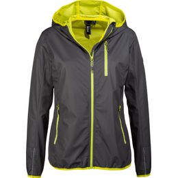 LPO Damen Softshelljacke "MECATINA PEAK II WOMEN", grau, Gr. 40, Softshell, 100% Polyester, Jacken, mit abnehmbarer Kapuze