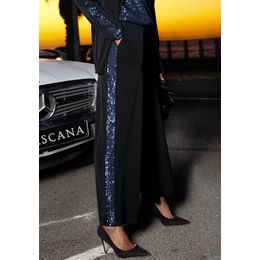 Lascana Damen Schlupfhose "mit lockerem, weitem Bein", blau, Gr. 34, unifarben mit Farbeinsatz, Single Jersey, Obermaterial: 95% Polyester, 5%