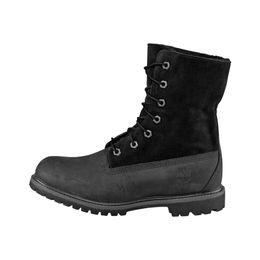 Timberland Damen Winterboots "Timberland AUTHENTICMID WARM LINED WATERPROOF BOOT", Gr. 38,5, schwarz, Leder, Schuhe, Snowboots, Winterstiefel,
