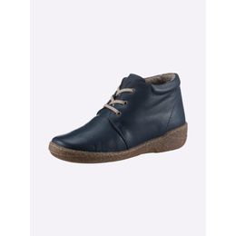 Casual Looks Damen Stiefelette, Gr. 42, blau, Glattleder, Schuhe