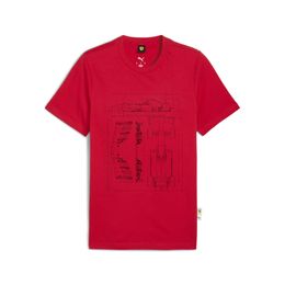 Puma Herren T-Shirt "Scuderia Ferrari Sportswear Graphic T-Shirt Herren", rot, Gr. S, clean, Obermaterial: 100% Baumwolle. Rippe: 25% Polyester, 75%
