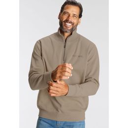 H.I.S. H.I.S Herren Sweatshirt, beige, Gr. XXL, unifarben mit Farbeinsatz, Sweatware, Obermaterial: 60% Baumwolle, 40% Polyester, Sweatshirts, unifarben,