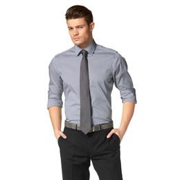 OLYMP Herren Businesshemd "Level Five body fit", grau, Gr. 37, unifarben, Web, Obermaterial: 97% Baumwolle, 3% Elastolefin, Hemden, Comfort Stretch