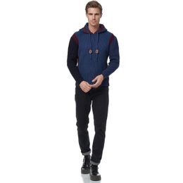 Rusty Neal Herren Strickpullover, blau, Gr. XXL, mehrfarbig, 70% Polyacryl, 30% Baumwolle, Pullover, mit Kontrast-Details