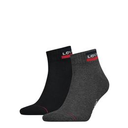 Levi's LEVI'S Herren Kurzsocken "LEVIS MID CUT SPRTWR LOGO", Gr. 39mid grau, schwarz, Baumwollmischung, Socken, weicher Cotton-Mix, elastisch