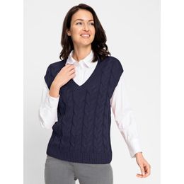 Inspirationen Damen Pullunder "Pullunder", blau, Gr. 38, unifarben, 50% Baumwolle, 50% Polyacryl, Pullover