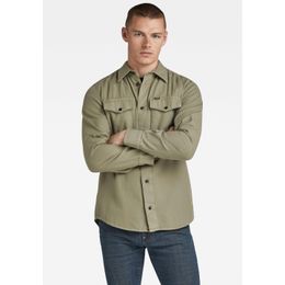 G-Star Raw G-STAR Herren Jeanshemd "Marine Slim", gr&uuml;n, Gr. XL, unifarben, Web, Obermaterial: 100% Baumwolle, Hemden, mit Pattentaschen
