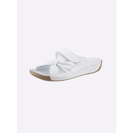 Andrea Conti Damen Pantolette, Gr. 38, wei&szlig;, Glattleder, Schuhe