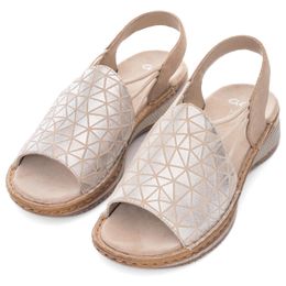 Ara Damen Riemchensandale "HAWAII", Gr. 41, silber, Veloursleder, metallic, Schuhe, Sommerschuh, Sandalette, Keilabsatz, mit Stretch-B&auml;nder, G-Weite