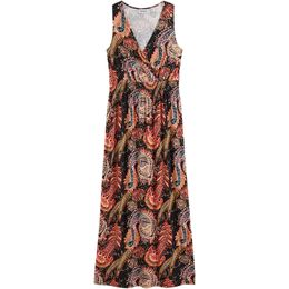 bonprix Damen Maxikleid, schwarz, Gr. 36, Obermaterial: 95% Viskose, 5% Elasthan, Kleider, aus Viskose und Elasthan, ausgestellte Passform, &auml;rmellos