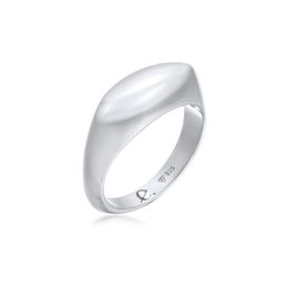 Elli Premium Damen Fingerring "Siegelring Marquise Design 925 Silber rhodiniert", 56mm, ohne Stein, Silber 925 (Sterlingsilber), 4mm, silber, Silber