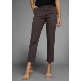 DELMAO Damen 7/8-Hose, schwarz, Gr. 46, unifarben, Web, Obermaterial: 98% Baumwolle, 2% Elasthan, Hosen, mit funktionalen Eingriff- & Ziertaschen