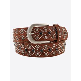 MAGICSHE Belt 'Nieteng&uuml;rtel im Punk-Stil' female Brown size 105
