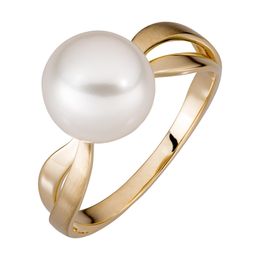 OROLINO Damen Fingerring "Gold 585 mit wei&szlig;er S&uuml;&szlig;wasserperle", 052 (16,6), Gold, gelb, Gold, Fingerringe