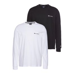 Champion Herren Langarmshirt, schwarz-wei&szlig;, Gr. 4XL, Obermaterial: 100% Baumwolle, Shirts, Langarm, Basic schmale Passform, mit Logodruck und