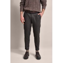 Bugatti Herren Bundfaltenhose, braun, Gr. 40, unifarben, 78% Polyester, 16% Viskose, 4% Wolle, 2% Lyocell, Hosen, besonders soft