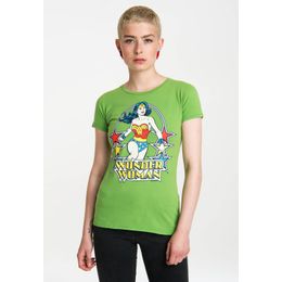 logoshirt Damen T-Shirt "Wonder Woman Stars", gr&uuml;n, Gr. XS, bedruckt, 100% Baumwolle, Shirts, mit auff&auml;lligem Retro-Print