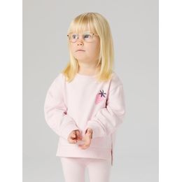 name it M&auml;dchen Sweatshirt "NMFBISSINE LS NREG SWE UNB BOX PB", rosa, Gr. 110, bedruckt, Sweatware, Obermaterial: 100% Baumwolle, Sweatshirts