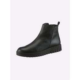 Heine Damen Stiefelette, Gr. 40, schwarz, Glattleder, Leder, Schuhe