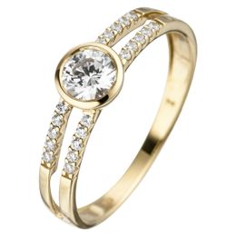 Jobo Damen Goldring, 52, Gelbgold 333, gold, Gelbgold 333, Fingerringe, 333 Gold mit Zirkonia