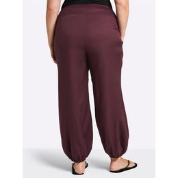 sheego Damen Schlupfhoseburgund, Gr. 50, unifarben, 100% Viskose, Hosen