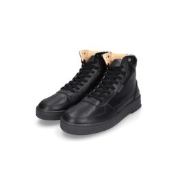 Sneaker N91 "Bball Hi M AB", Herren, Gr. 40, schwarz, Kalbsleder, Schuhe Sneaker, Halbschuh Leder handgefertigt, sportlicher Freizeitschuh Herren