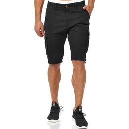 INDICODE Herren Cargoshorts "INMonroe", schwarz, Gr. S, unifarben, Web, Obermaterial: 100% Baumwolle, Hosen