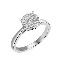 Firetti Damen Solit&auml;rring "Schmuck Geschenk Gold 585 Damenring Verlobungsring Goldring", 54, 0,42 SI = kleine Einschl&uuml;sse, Diamanten Wei&szlig;gold 585,