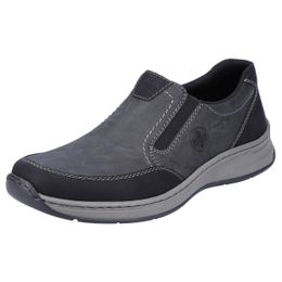 Rieker Herren Slipper, Gr. 41, grau, Synthetik, Schuhe, Schlupfschuh, Halbschuh mit Stretcheins&auml;tze