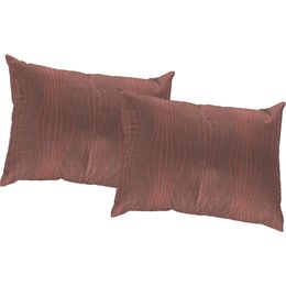 Dekokissen WIRTH, B:50cm L:50cm, braun, Baumwolle, Polyester, Dekokissen_Sitzkissen_Kissenh&uuml;llen, "Riccia", Kissenh&uuml;lle ohne F&uuml;llung, 2 St&uuml;ck