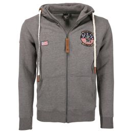 Top Gun Herren Sweatjacke "TG20193110", grau, Gr. XXXL, Material: 65% Baumwolle ;35% Polyester, Sweatjacken