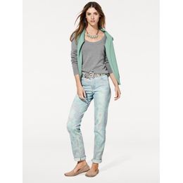 Damen Rundhalspullover "Rundhals-Pullover", grau, Gr. 46, Linea Tesini BY HEINE, unifarben, 100% Baumwolle, Pullover