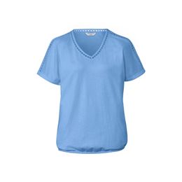 Tchibo - Blusenshirt mit Crochet-Tape - Damen - Gr. S - hellblau