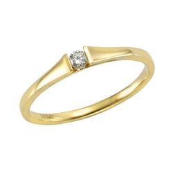 OROLINO Damen Fingerring "Gold 585 mit Brillant 0,08ct.", 058 (18,5), 0,08 SI = kleine Einschl&uuml;sse, Gold, gelb, Gold, Fingerringe