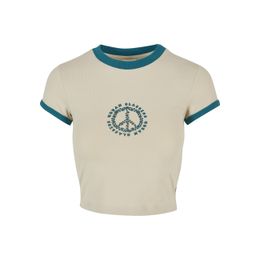Urban Classics Damen T-Shirt "Urban Classics Damen Ladies Stretch Jersey Cropped Tee", beige, Gr. 4XL, unifarben, 95% Baumwolle, 5% Elasthan, Shirts