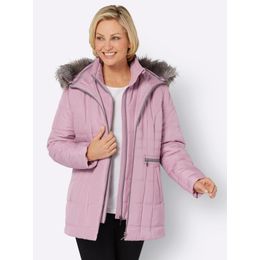 Classic Basics Damen Steppjacke, lila, Gr. 48, unifarben, 100% Polyester, Fellimitat:88% Polyacryl, 12% Polyester, Wattierung:100% Polyester, Jacken