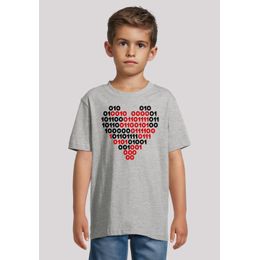 F4NT4STIC M&auml;dchen T-Shirt "I love you 01001001 Binary Code Herz Valentinstag", grau, Gr. 158, Obermaterial: 100% Baumwolle, Shirts, Premium Qualit&auml;t