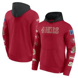 Fanatics Damen Kapuzenpullover "Fanatics Hoodie San Francisco 49ers Patched Out Fleece"rot, Gr. L, 60% Baumwolle, 40% Polyester, Pullover