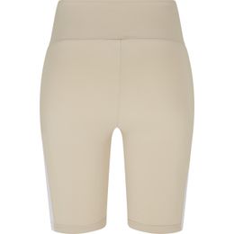 Urban Classics Damen Fahrradhose "Urban Classics Damen Ladies Color Block Cycle Shorts", beige, Gr. L, 80% Polyimid, 20% Elasthan, Hosen