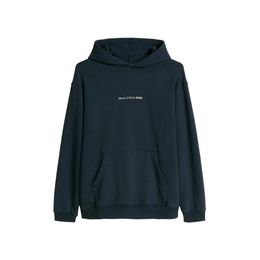 Marc O'Polo Herren Hoodie, blau, Gr. XL, MARC O'POLO DENIM, unifarben, Sweatware, Obermaterial: 100% Baumwolle, Sweatshirts, relaxed fit, K&auml;ngurutasche,