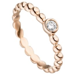 Jobo Damen Fingerring "Kugel-Ring mit Zirkonia", 54, Silber 925 (Sterlingsilber), rosa, Silber 925 (Sterlingsilber), Fingerringe, 925 Silber ros&eacute;gold