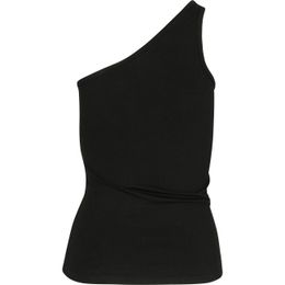 Urban Classics Damen Yoga & Relax Shirt "Urban Classics Damen Ladies Asymmetric Top"schwarz, Gr. XL, unifarben, 95% Baumwolle, 5% Elasthan, Shirts