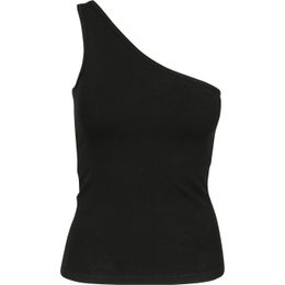 Urban Classics Damen Tanktop "Urban Classics Damen Ladies Asymmetric Top"schwarz, Gr. S, unifarben, 95% Baumwolle, 5% Elasthan, Tops