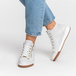 Ara Damen Sneaker "ROM", Gr. 7,5, wei&szlig;, Glattleder, Leder, Reptilienpr&auml;gung, Schuhe, Freizeitschuh, High-Top-Sneaker, Schn&uuml;rschuh in Schuhweite G